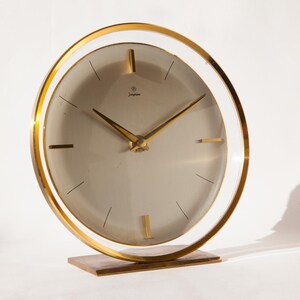 1960s JUNGHANS Floating Dial Desk CLOCK Mid Century Modernist Art Deco ...