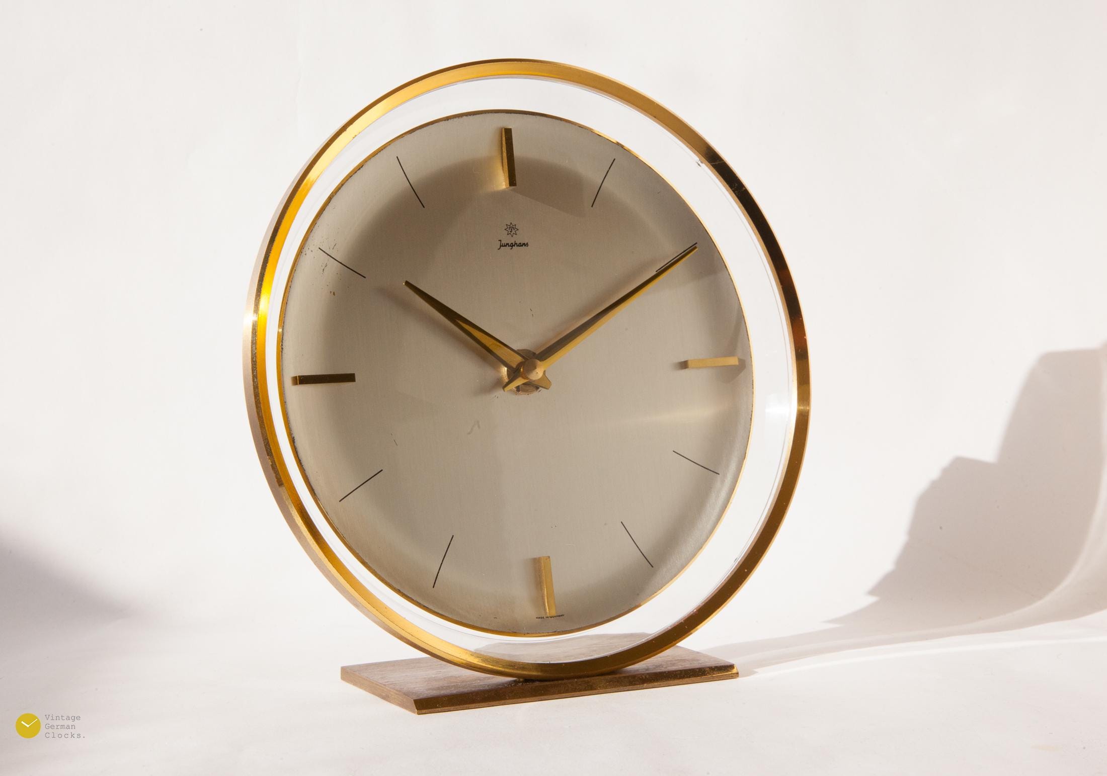1960s JUNGHANS Floating Dial Desk CLOCK Mid Century Modernist Art Deco ...