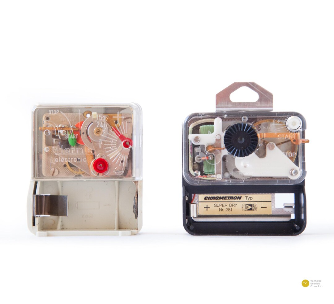 2x 1960s German Clock Movements Staiger Chrometron Hermle Electronic ...