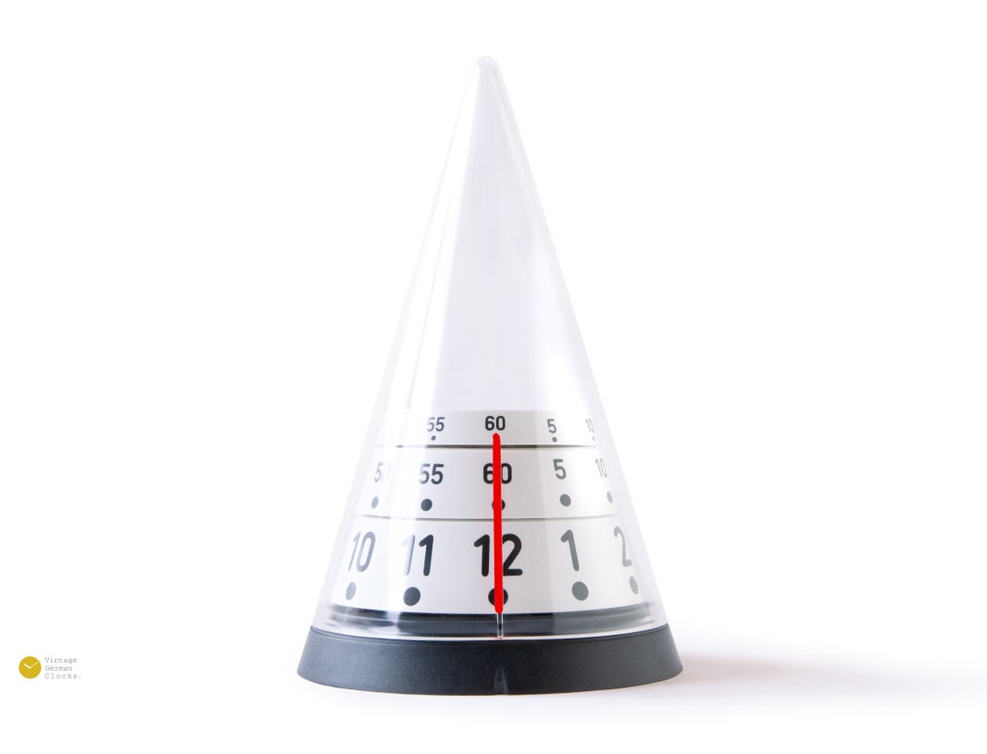 80s Conic Rotating Desk Clock Space Age Postmodern Moving Mobile ...