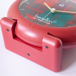 Large NOS BENETTON Desk Clock Bulova - Postmodern Memphis Style ...