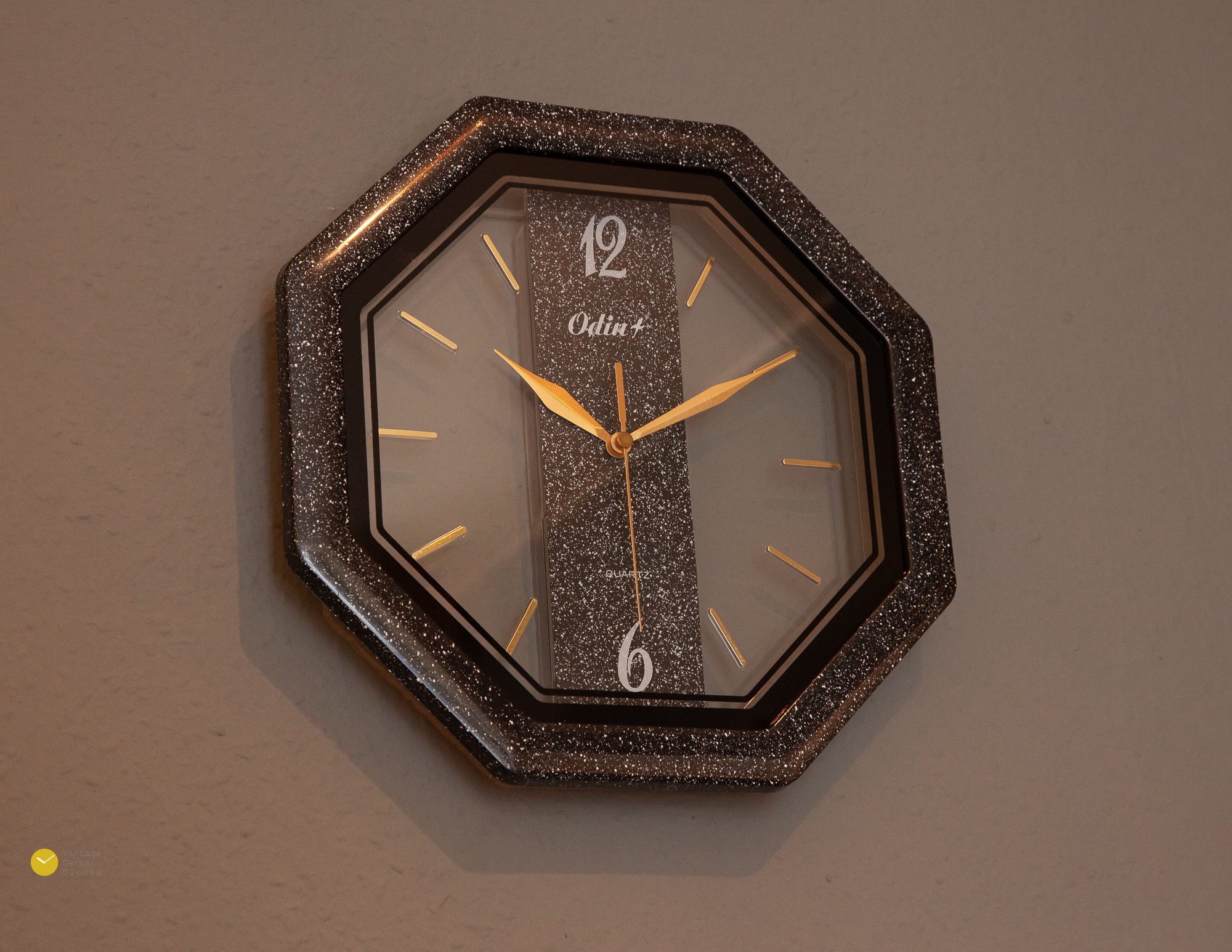 90s Postmodern Wall Clock Memphis Black Golden Plastic | Etsy