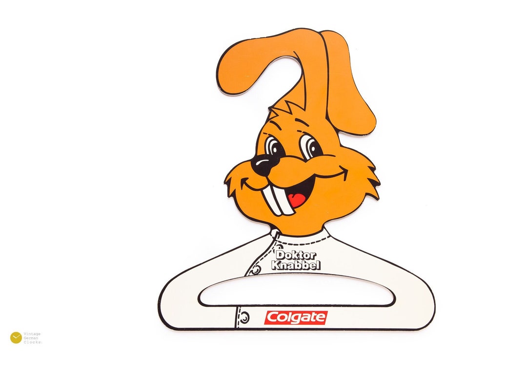 1980s COLGATE Ad Coat Hanger Dr Knabbel Comic Illustration Plastic ...
