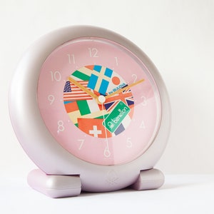 Large BENETTON Desk Clock Bulova - Postmodern Memphis Style Abstract ...
