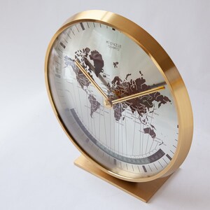 KIENZLE WORLD Time Clock Germany Desk Table Mid Century Bauhaus Brass ...