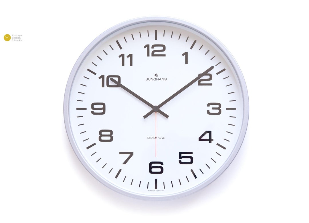 XL 12" JUNGHANS Factory Wall Clock - Industrial 80s Atomic Modernistic ...