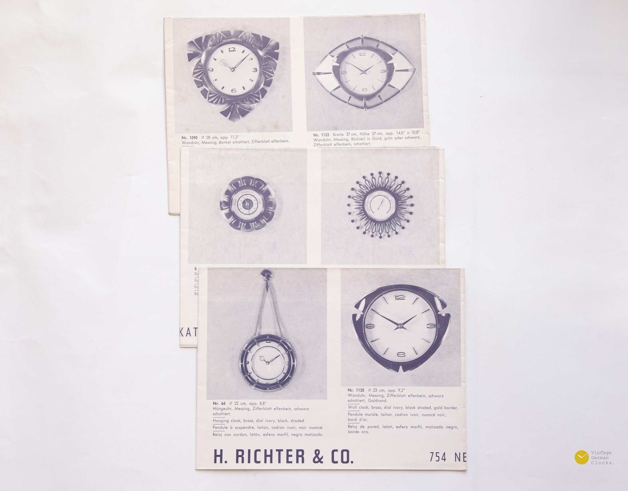 3x Richter Germany 1960s Clock Catalogs Poster Collection Herbert ...