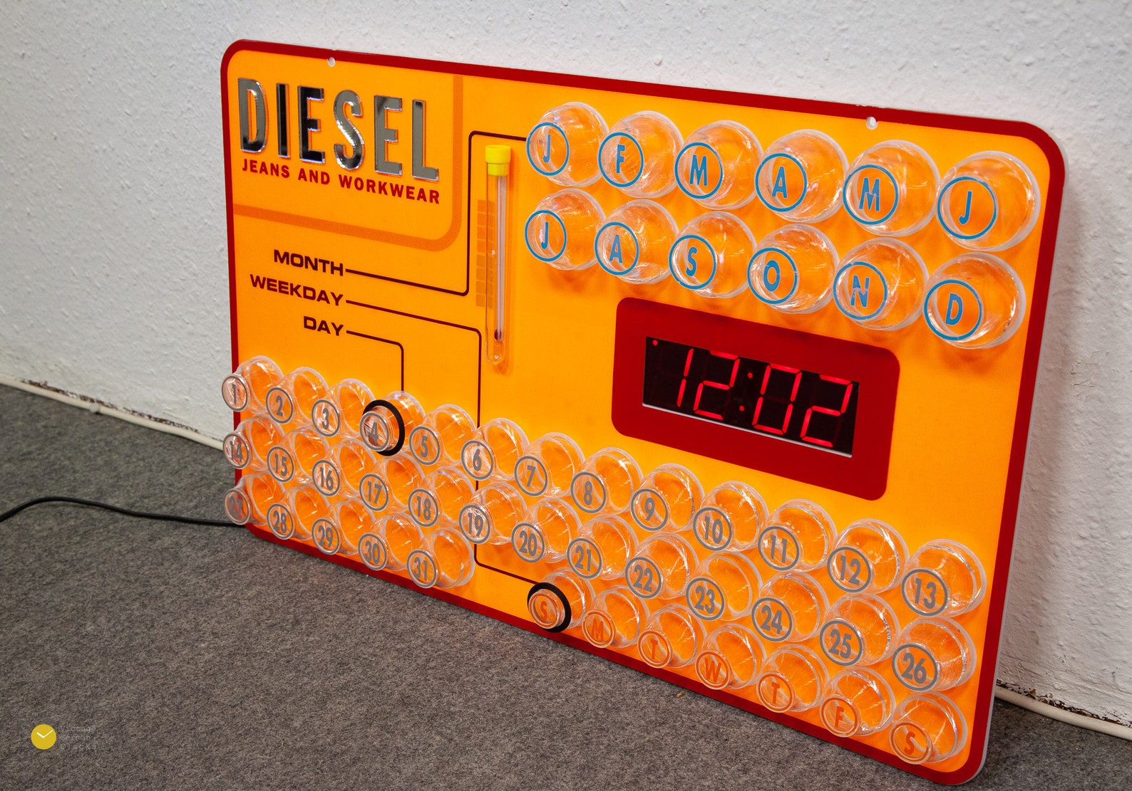 XL DIESEL Dealer Display Wall Clock LCD Space Age Panton | Etsy