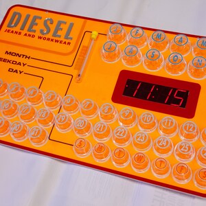 XL DIESEL Dealer Display Wall Clock - LCD Space Age Panton Modernism ...