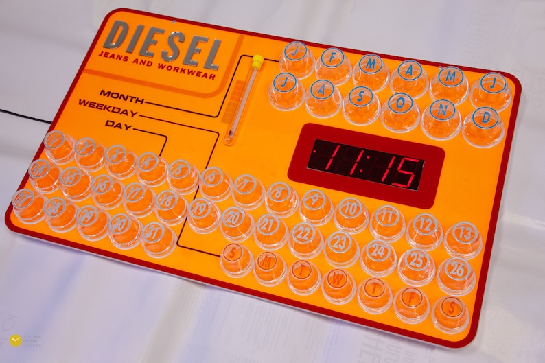 XL DIESEL Dealer Display Wall Clock LCD Space Age Panton - Etsy