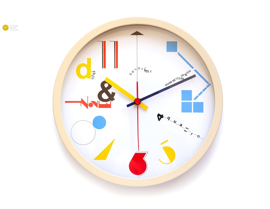 Postmodern IRIAM BETTERA Italy Wall Clock Memphis Style Panton Pop De ...