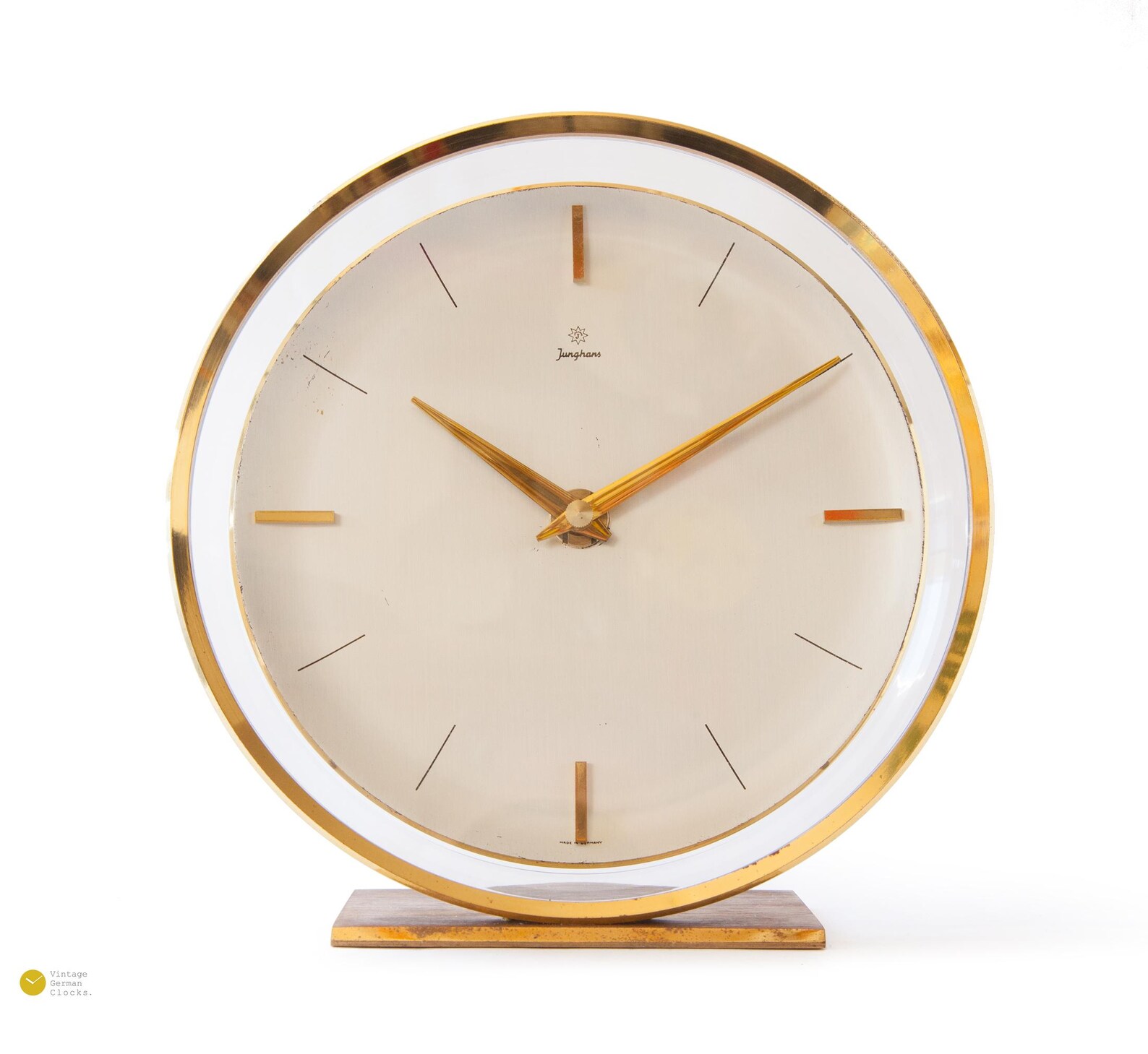1960s JUNGHANS Floating Dial Desk CLOCK Mid Century Modernist Art Deco ...