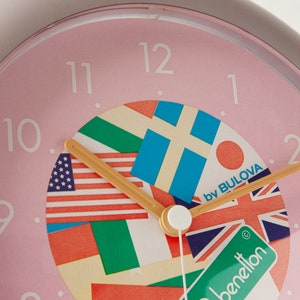 Large BENETTON Desk Clock Bulova - Postmodern Memphis Style Abstract ...