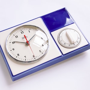 1960s DIEHL JUNGHANS Ceramic Kitchen Clock Modernism Mid Century Wall ...