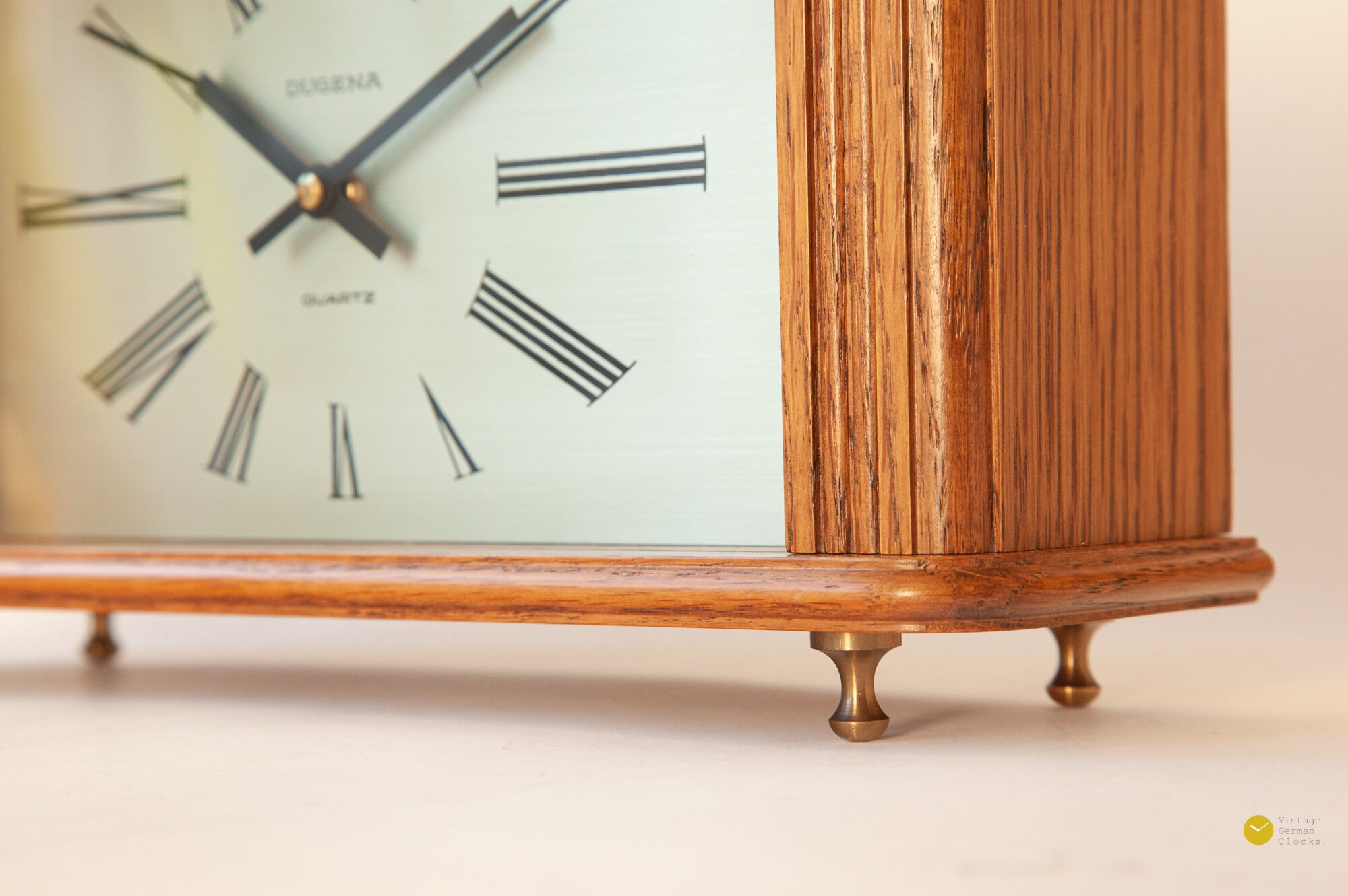 1981s DUGENA Desk Clock Oak Wood Mid Century MCM Atomic Table | Etsy