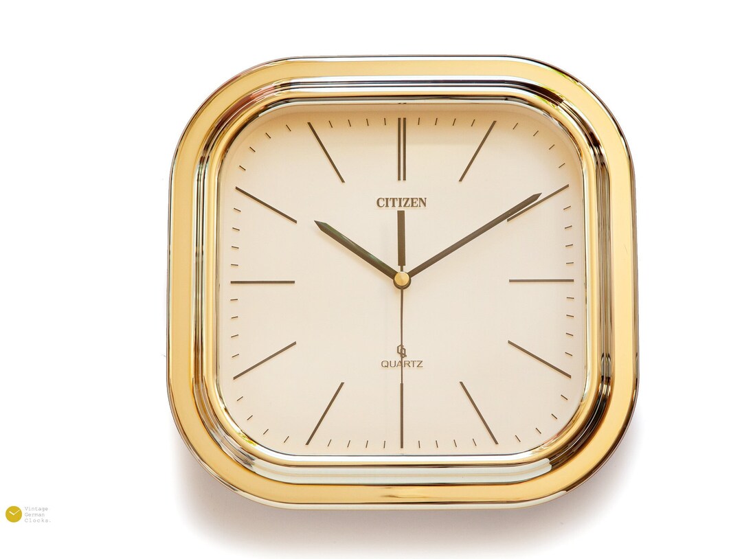 80s CITIZEN Golden Wall Clock Postmodern Japan Plastic - Etsy