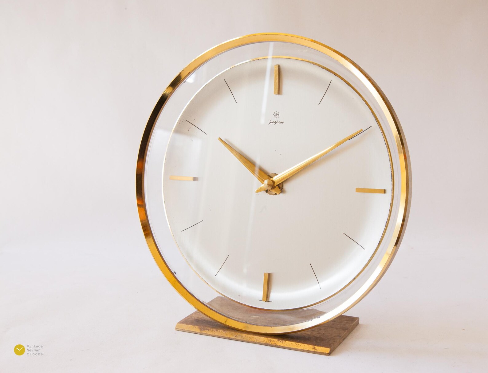1960s JUNGHANS Floating Dial Desk CLOCK Mid Century Modernist Art Deco ...