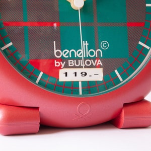 Large NOS BENETTON Desk Clock Bulova - Postmodern Memphis Style ...
