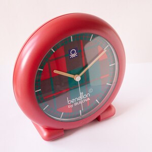 Large NOS BENETTON Desk Clock Bulova - Postmodern Memphis Style ...