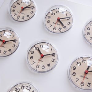 90s KARLSSON World Time Office Wall Clock Space Age Atomic Modernistic ...