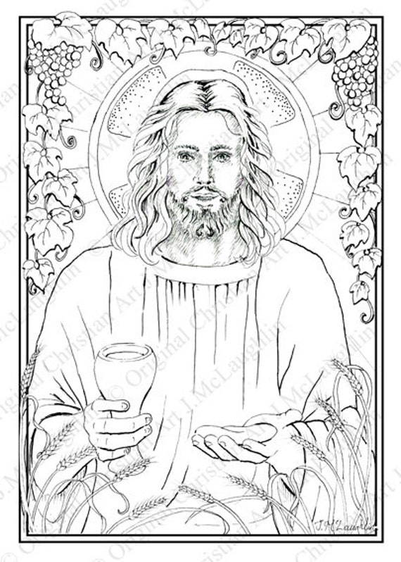 Colouring Page the Body and Blood of Our Lord Jesus Christ | Etsy
