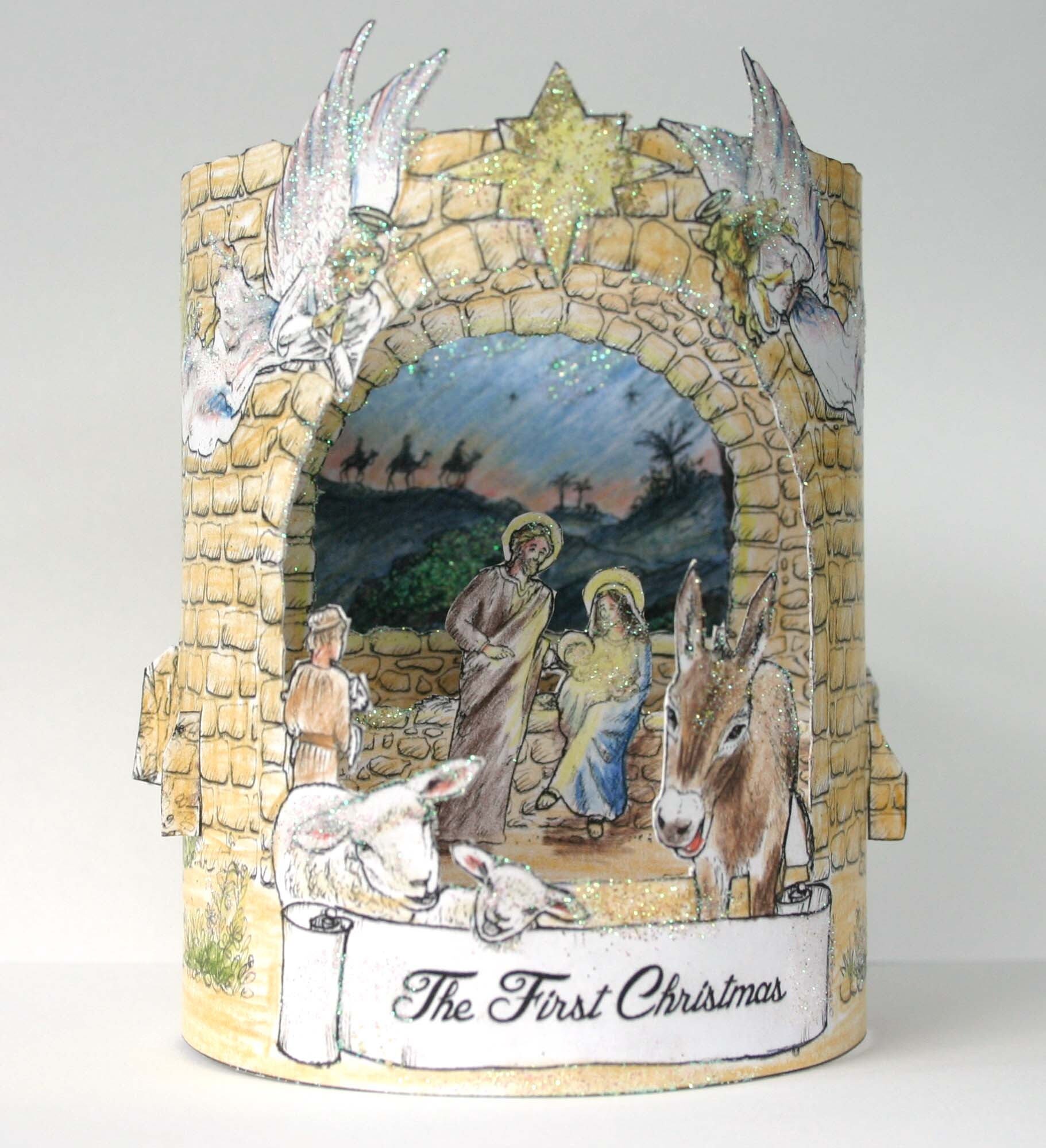 3D Paper Nativity Scene by Jenny Mclaughlin, Kit, DIY, Digital Download ...