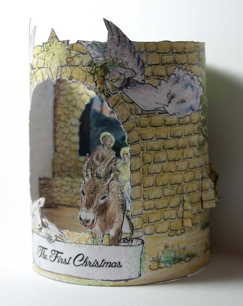 3D Paper Nativity Scene by Jenny Mclaughlin, Kit, DIY, Digital Download ...