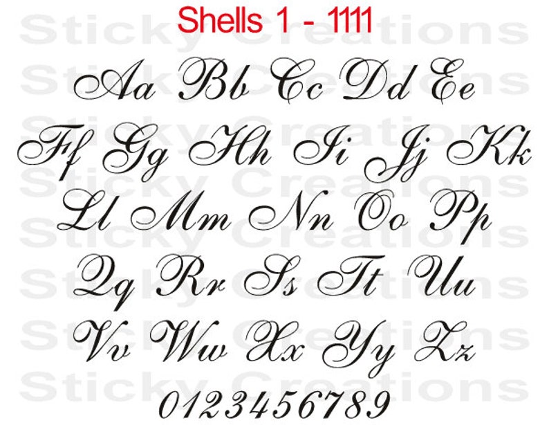 Custom Text Shells 1 Font Script Customized Personalized Letters Name ...