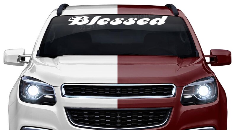 BLESSED Decal Sticker Windshield Window Vinyl Graphic Banner for Car ...