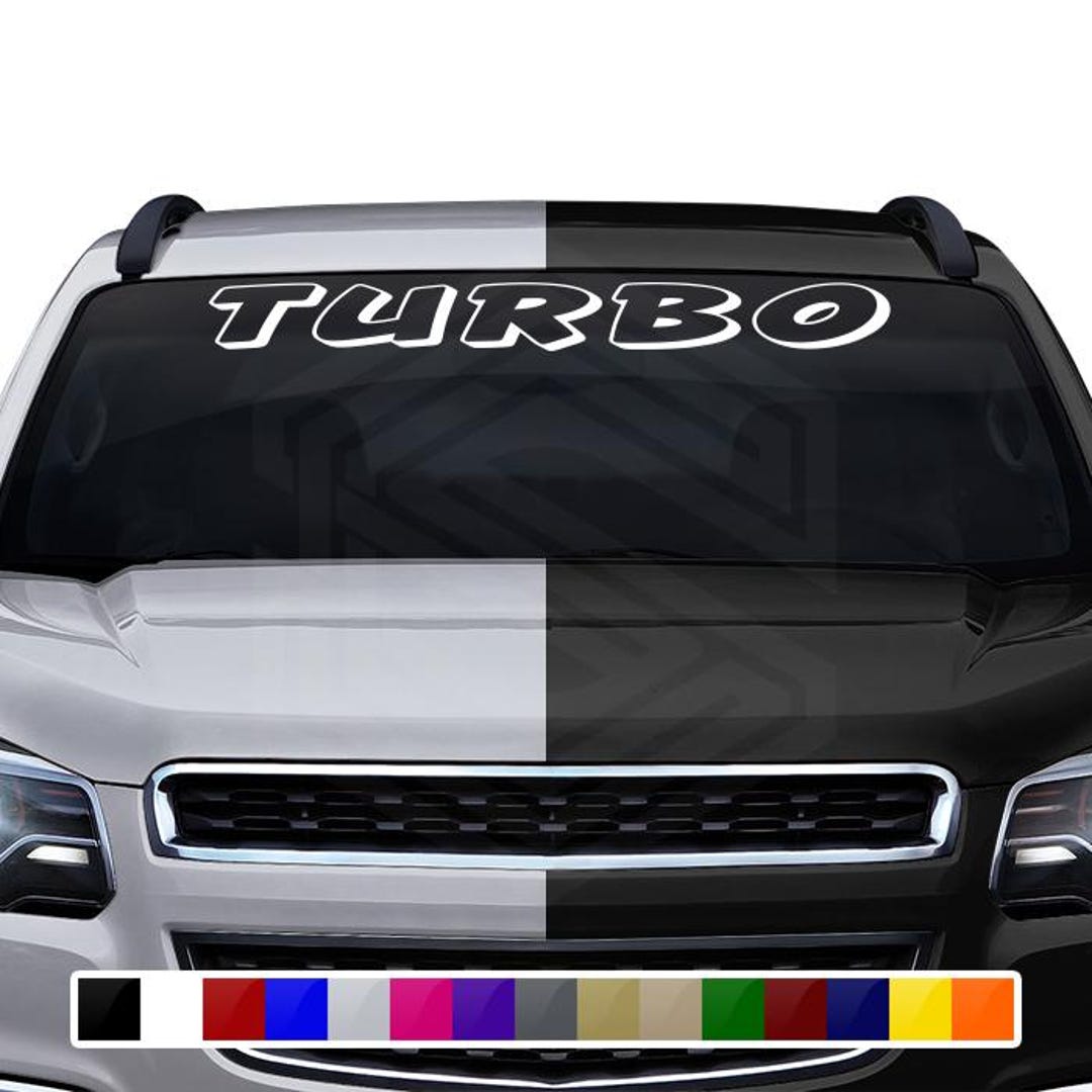 TURBO Decal Sticker Windshield Window Vinyl Graphic Banner for Car ...