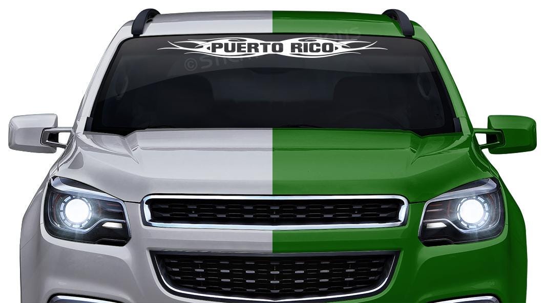 Design 115 PUERTO RICO Decal Sticker Windshield Window Vinyl Graphic ...