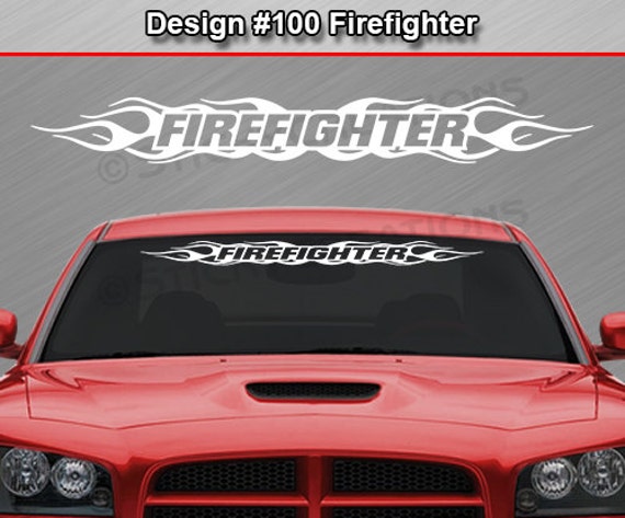 Design 100 Firefighter Flame Flaming Fire Windshield Decal | Etsy