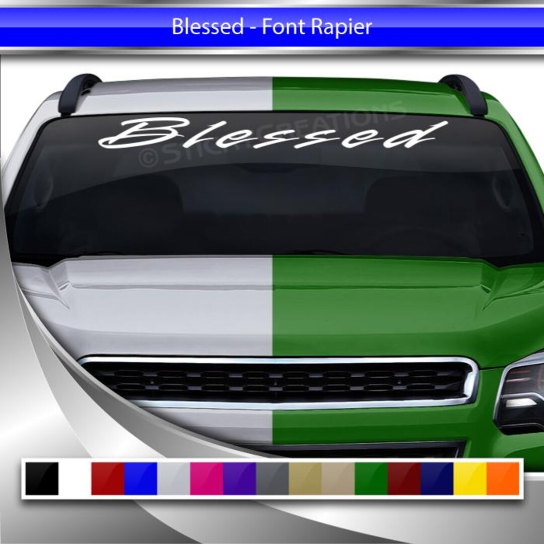 BLESSED Decal Sticker Windshield Window Vinyl Graphic Banner for Car ...