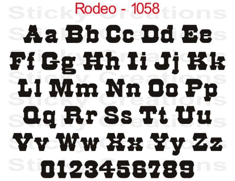 Custom Text Rodeo Font Bold Customized Personalized Letters Name ...