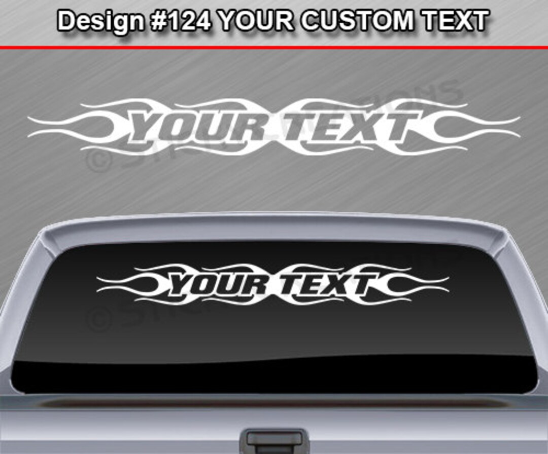 Design #124 Personalized Customized Custom Name Text Windshield Decal ...
