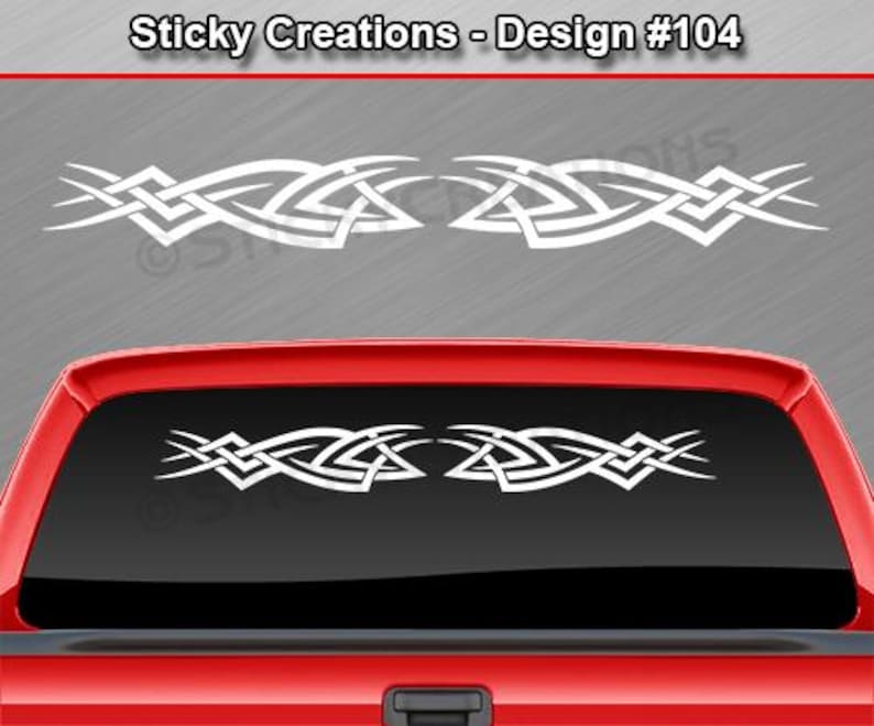 Design #104 TRIBAL Celtic Knot Decal Sticker Windshield Window Vinyl ...