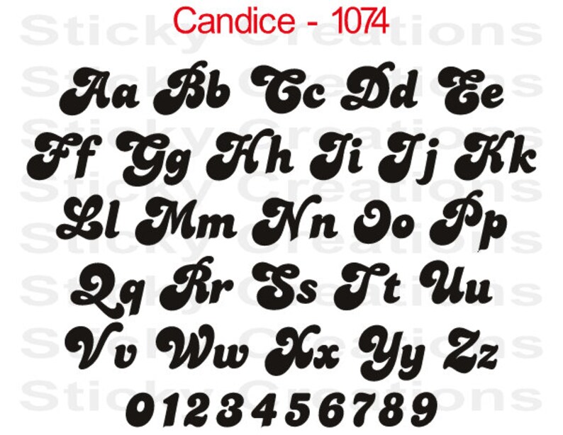 Custom Text Candice Font Customized Personalized Letters Name Fancy ...