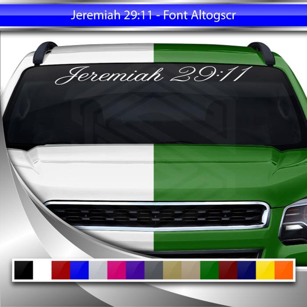 JEREMIAH 29:11 Decal Sticker Windshield Window Vinyl Graphic Banner Car ...