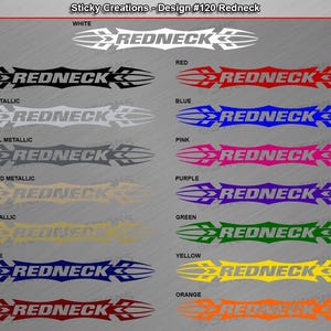 Design #120 REDNECK Decal Sticker Windshield Window Vinyl Graphic ...