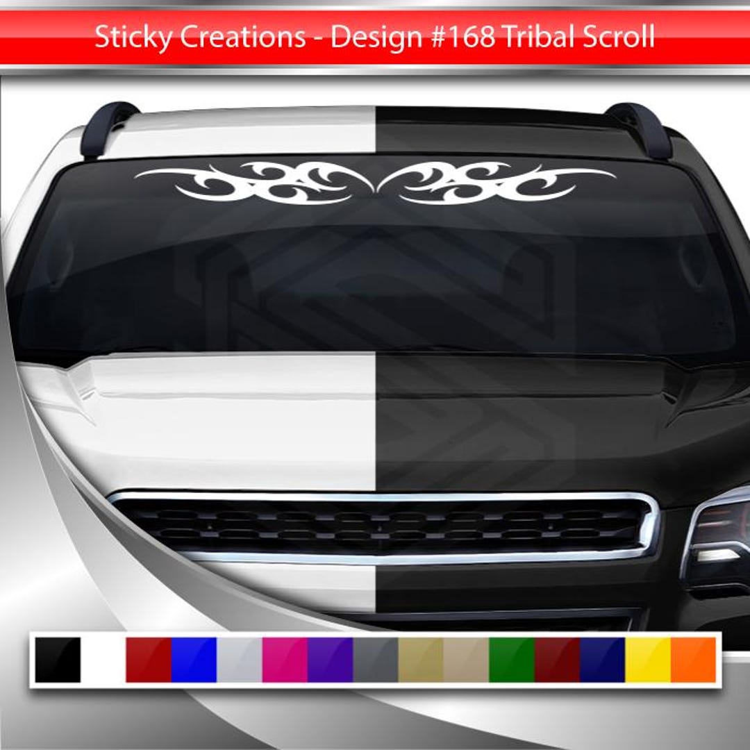 Design #168 TRIBAL SCROLL Curls Decal Sticker Windshield Window Vinyl ...