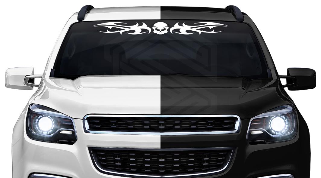 Design #159-02 SKULL Decal Sticker Windshield Window Vinyl Graphic ...