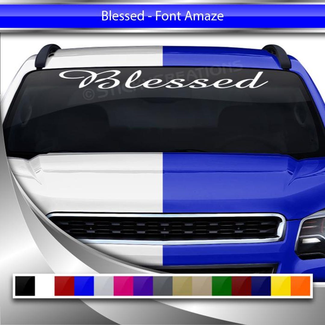 BLESSED Decal Sticker Windshield Window Vinyl Graphic Banner for Car ...