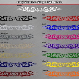 Design #122 REDNECK Decal Sticker Windshield Window Vinyl Graphic ...