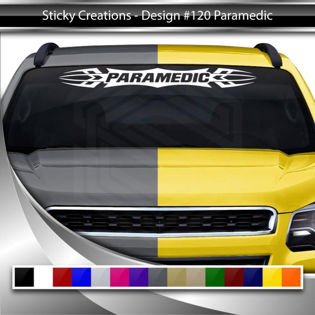 Design #120 PARAMEDIC Decal Sticker Windshield Window Vinyl Graphic ...