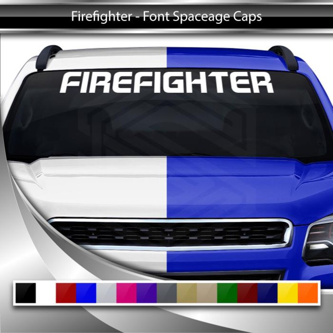 FIREFIGHTER Decal Sticker Windshield Window Vinyl Graphic Banner for ...