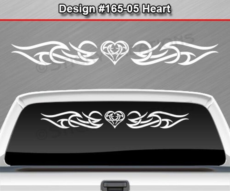 Design #165-05 HEART Decal Sticker Windshield Window Vinyl Graphic ...