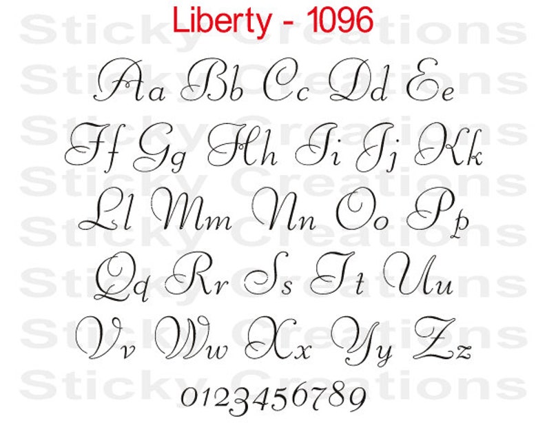 Custom Text Liberty Font Script Customized Personalized Letters Name ...