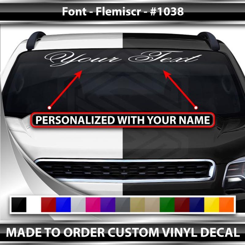 Custom Font Car Vinyl - Etsy