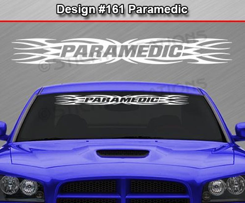 Design #161 PARAMEDIC Decal Sticker Windshield Window Vinyl Graphic ...