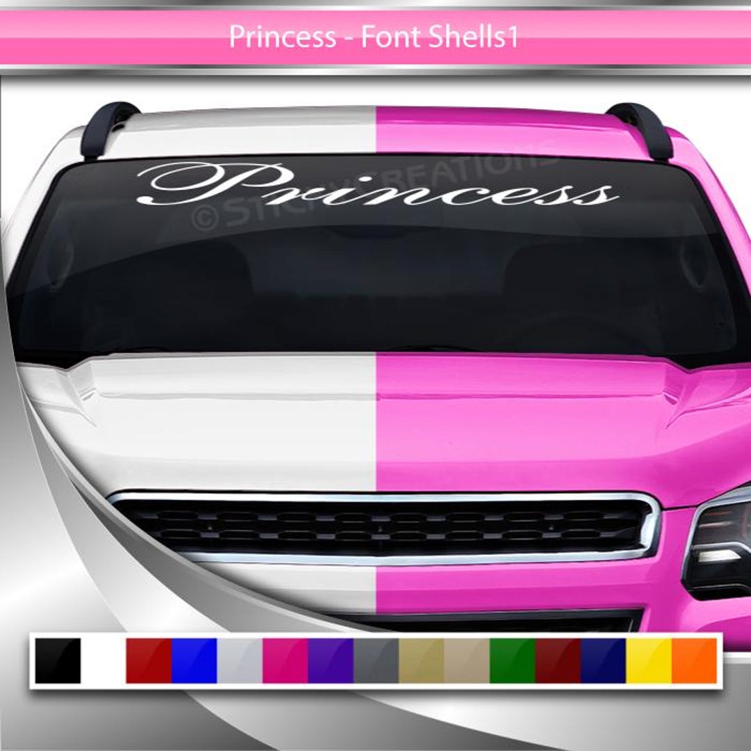 PRINCESS Decal Sticker Windshield Window Vinyl Graphic Banner for Car ...